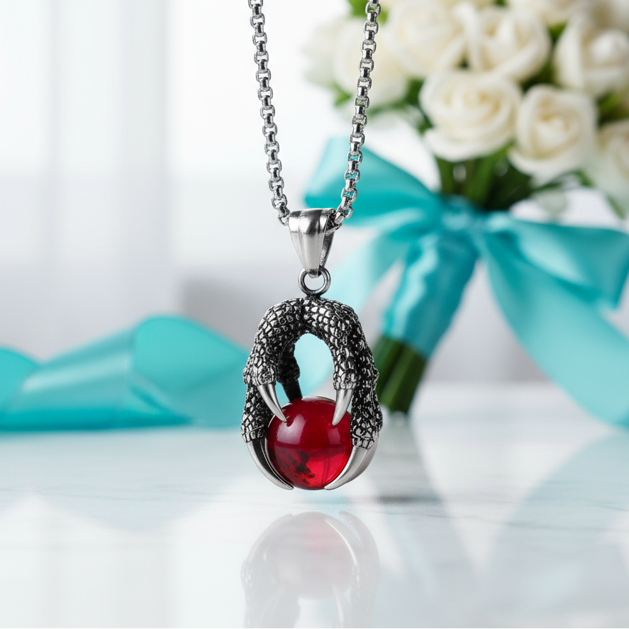 Classic Domineering Ruby Dragon Claw Necklace – Evani Jewelry