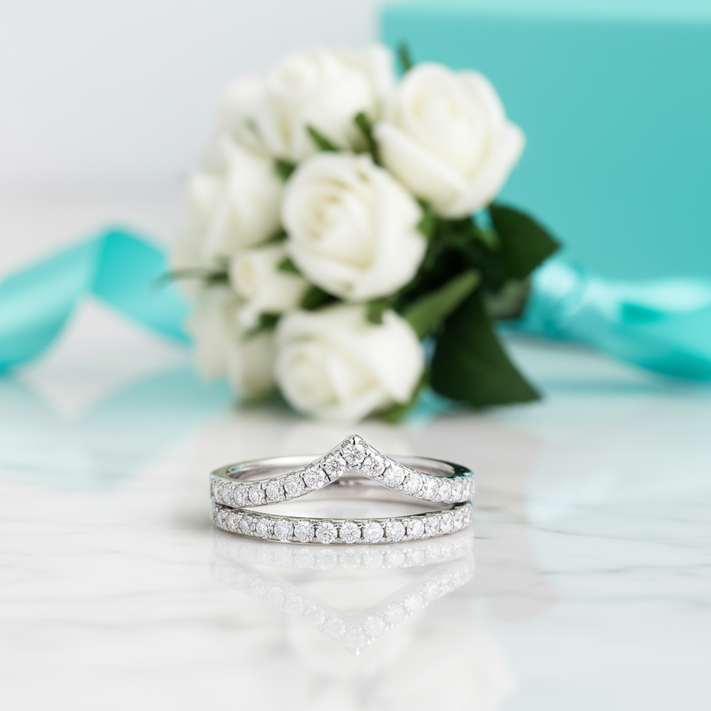 Round Cut Diamond Stackable Wedding Ring Set – Evani Jewelry